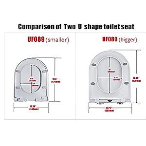UF089 UF Small U Shape Toilet Seat For WinZo Compact Toilet, Heavy Duty Material Soft Close Easy Install Clean Design, White