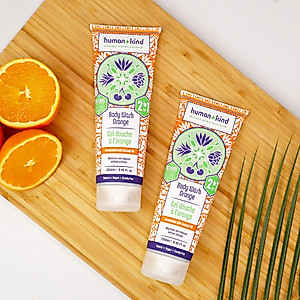 Human+Kind Body Wash - Natural, Moisturizing Body Soap with Coconut Oil - A Gentle, Soothing Cleanse for Dry, Sensitive Skin - Three Fresh Scents: Orange, Grapefruit, and Apple and Herbs - 8.45 oz