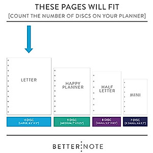 BetterNote Finance Plan Refill for Discbound Notebooks, Bill, Account, Expense, Budget, Fits Levenger Circa, The Happy Planner, Arc Systems, TUL, Talia, 1 Year Supply (11-Disc, 8.5"x11")