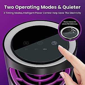 COKIT Indoor Insect Trap, Catch Insect with Suction, Bug Light and Sticky Glue, Catcher & Killer for Mosquito, Gnat, Moth, Fruit Flies, Non-Zapper Traps for Home with Adapter, Glossy Black