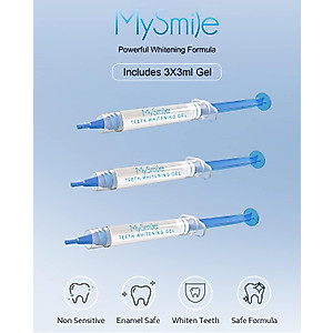 MySmile Teeth Whitening Gel Pen Refill Pack, 3 Non-Sensitive Teeth Whitening Pen, Deluxe Teeth Whitener Dental Grade Tooth Whitening Gel with Carbamide Peroxide for Home, 10 min Fast Result