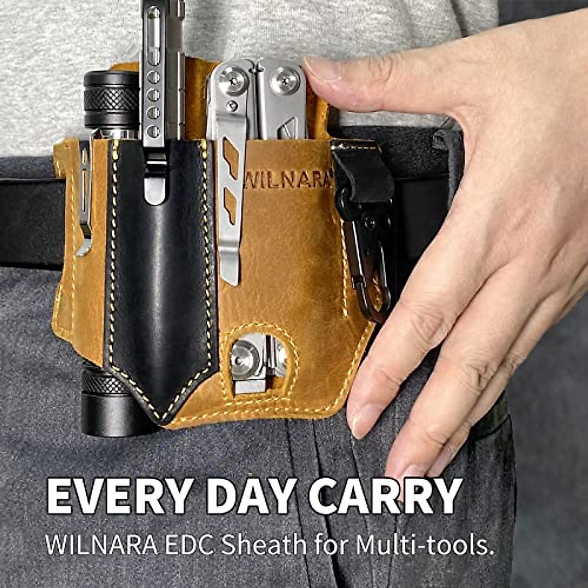 Multitool Belt Sheath, for Leatherman Multitool Sheath EDC Pocket Organizer with Belt Clip and Flashlight Sheath Multitool Pouch