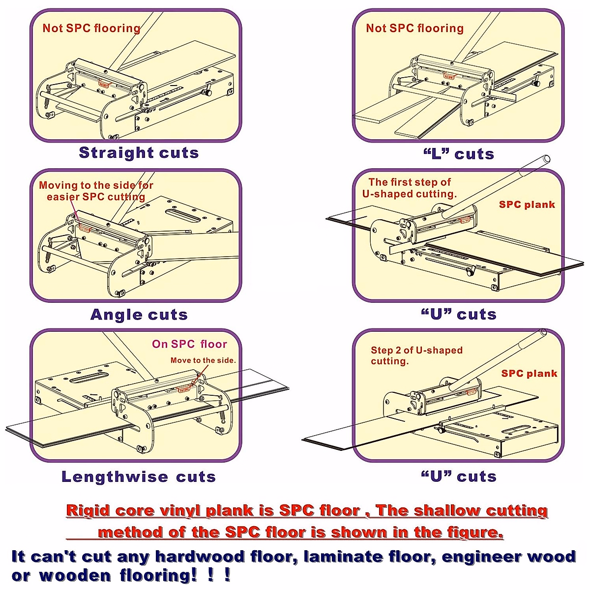 MantisTol 13" Pro SPC, LVP, LVT, WPC, RVP, VCT, PVC and Rigid Core Vinyl Flooring Cutter LVT-330; Cuts up to 5/16" (8mm) thick; Best Buy !
