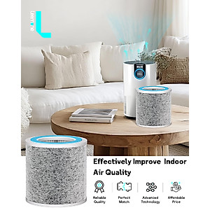 2 Pack HP102 Replacement Filter Compatible with Shark Air Purifier HP100, HP102, HP152, HP102PET, HP105, HP130, HP132, HC450, HC451, HC452, HC455, Part No. HE1FKPET, HE1FKBASMB, HE1FKBAS, HE15FKPET