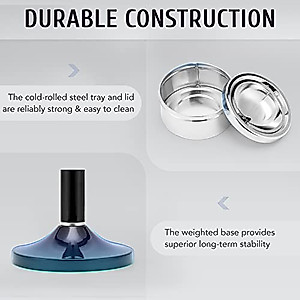 CO-Z Ashtray with Lid, Smokeless Standing Outdoor Ashtray for Home Garden Patio Cigarettes Ash Butt Disposal, 24"or 16.5" Stainless Steel Windproof Stand Outside Cigar Container Ash Tray, Black