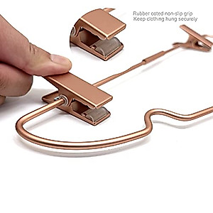 Koobay Metal Hangers Baby Clothes 12.5" Rose Gold Clips Hanger Children Kids Pants Hanger Display and Storage 10Pack