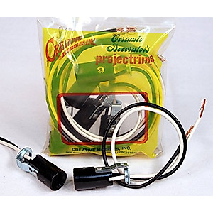 Creative Hobbies #SOCKETHW Candelabra Base Lamp Holder Light Socket, 6 Inch Wire Leads - Mounting Hardware Included | 12 Pack