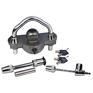 Trimax TCP50 Trailer Lock Combo Pack (Keyed Alike), Black