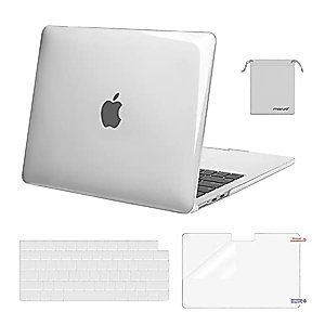 MOSISO Compatible with MacBook Air 13.6 inch Case 2022 2023 Release A2681 M2 Chip with Liquid Retina Display Touch ID, Plastic Hard Shell&Keyboard Cover&Screen Protector&Storage Bag, Crystal Clear
