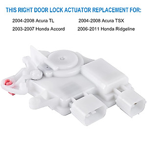 FAERSI Door Lock Actuator Right Passenger Side Replacement for 2003-2007 Honda Accord, 2004-2008 Acura TL, 2004-2008 Acura TSX, 2006-2011 Honda Ridgeline Replaces 72115SDAA01, 72115-SDA-A01