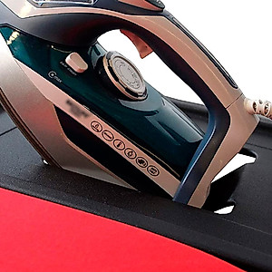 OLOTU Folding Ironing Board with Iron Rest and Clothes Tray, Adjustable Height at 4 Levels, 1 cm Thick Foam, Metal Ironing Board