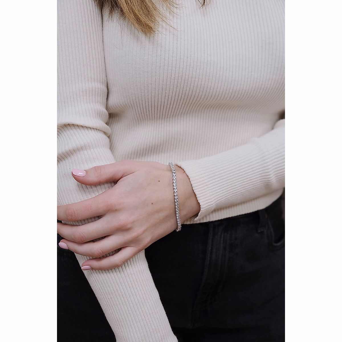 Devin Rose 3MM Cubic Zirconia Tennis Bracelet for Women 14K Rose Gold Plated Brass CZ Bracelets Sizes 6.5 Inches