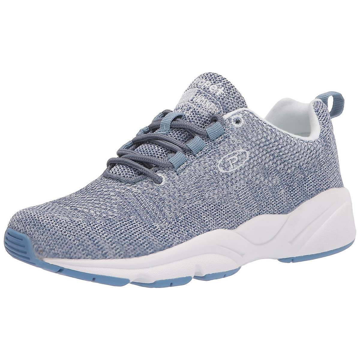 Propét Womens Stability Fly Sneaker, Denim/White, 13 X-Wide US