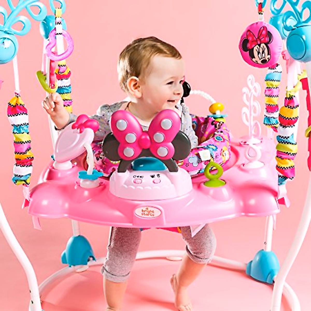 Bright Starts Disney Baby MINNIE MOUSE PeekABoo Activity Jumper with Lights and Melodies, Ages 6 months +