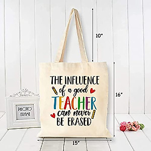 Vansolinne 3 Pack Teacher Tote Bags for Women 15''x16'' Multi-purpose Canvas Tote Bags with Inner Pocket - Back to School First Day of School End of Semester Retirement Teacher Appreciation Gift Ideas