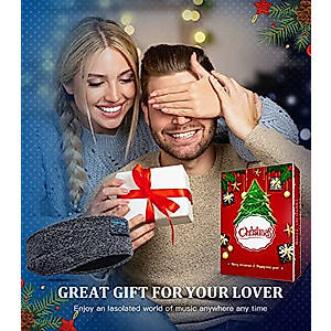 Perytong Sleep Headphones - Bluetooth Headband Christmas Theme Headphone Headband Earbuds Over On Ear Headphones for Side Sleepers Tech Gadgets Birthday Gifts for Women Men Sleeping Running