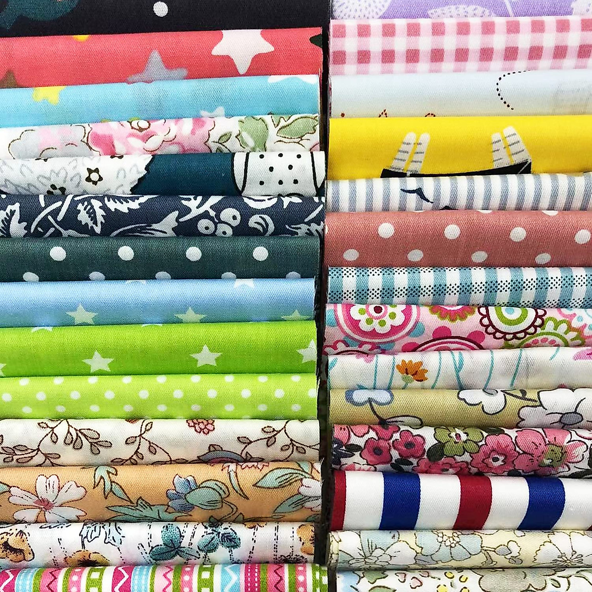 180pcs Sewing Fabric,Scrap Quilts Fabric,Fat Quarters Fabric Bundles,Vintage Fabric Squares,Araniozb Cotton Fabric Squares Bundles,Fabric Squares 4" x 4"(10cm x 10cm)