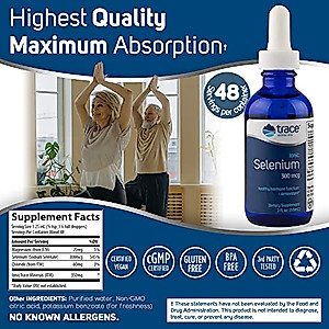 Trace Minerals | Liquid Ionic Selenium 300 mcg Dietary Supplement | Antioxidant, Supports Immunity, Thyroid Health | Vegan, Gluten Free, Non-GMO | 2 fl oz (2 Pack), 96 Servings