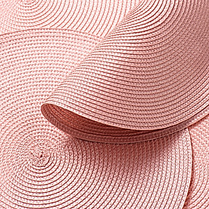 AHHFSMEI Round Braided Placemats 15 Inch Round Table Mats for Dining Tables Woven Heat Resistant Place mats Set of 6 (Pink)