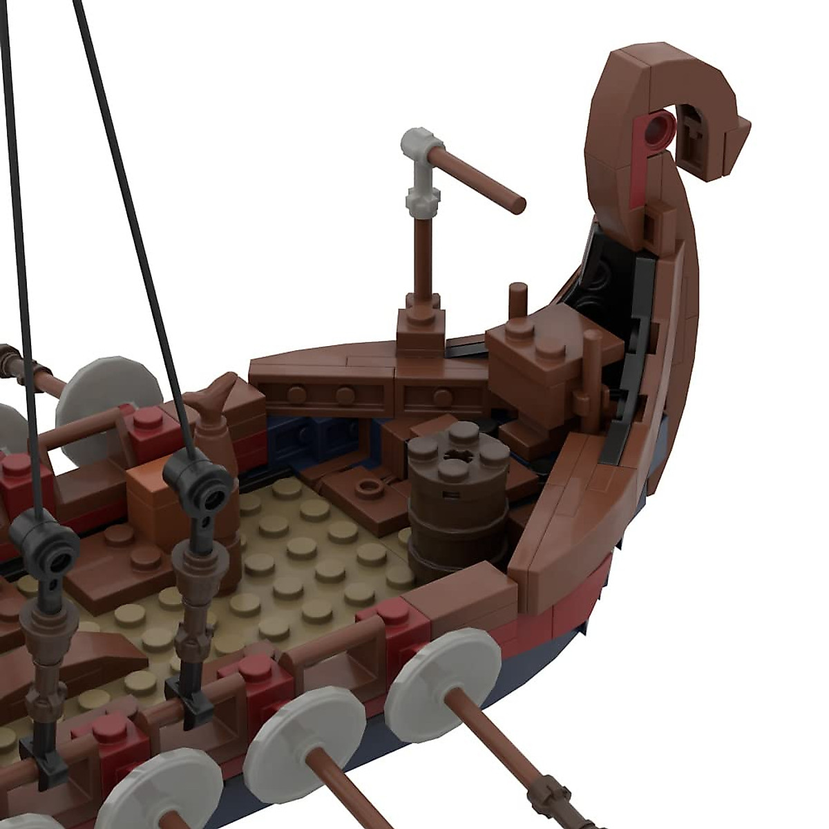 Lebebe Viiking Longship Building Blocks Kits; 473 Pieces Viking Pirates Ships Building Toys,Adventures Sailing Boats Playset Display Model, Easter Day, Christmas and Birthday Gift for Kids