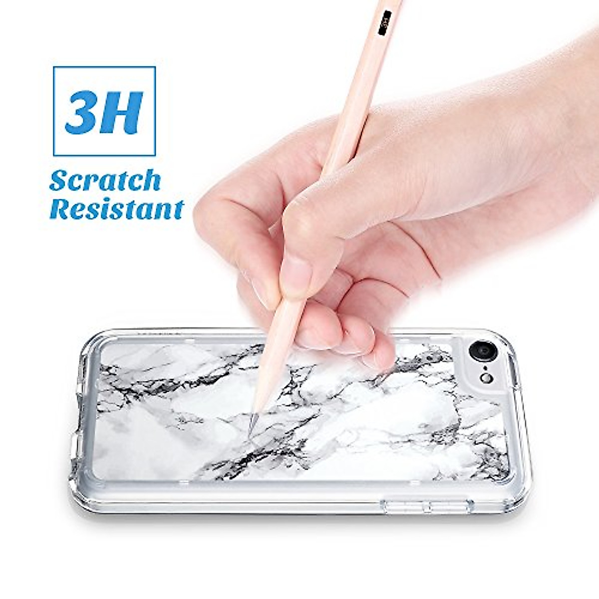 ULAK iPod Touch 7 Case, iPod Touch 6 Case Marble, iPod Touch 5 Case Slim Anti-Scratch Clear Case with Shockproof Bumper, Hybrid Protective Cases for iPod Touch 7th/6th/5th Generation, Marble Pattern