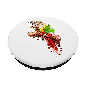 Watercolor Pineapple Green Cheek Conure Parrot PopSockets PopGrip: Swappable Grip for Phones & Tablets