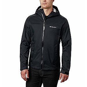 Columbia Men's Evapouration Rain Jacket, Waterproof and Breathable-, Black, Medium