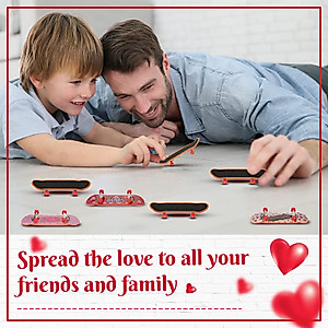 Valentines Day Gifts for Kids, 24 Pcs Kids Valentines Mini Finger Skateboards with 24 Interchangeable Wheel and Mini Screwdriver for Boy Girl Classroom Valentines Party Favor, Exchange Prizes Gift