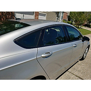 SlickMod Chrome Delete Blackout Vinyl Overlay for 2013-2020 Ford Fusion Hybrid S SE Window Trim (Gloss Black)