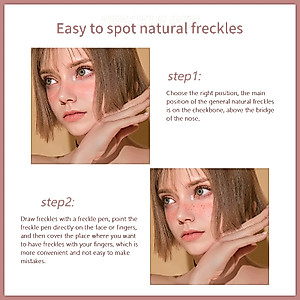 Marine Forest Freckle Pen 3 Colors Waterproof Long Lasting Quick Dry Small Spot Natural Like Face Freckle Makeup Pen, Dark Brown, Light Brown and Grey, Upgrade Design