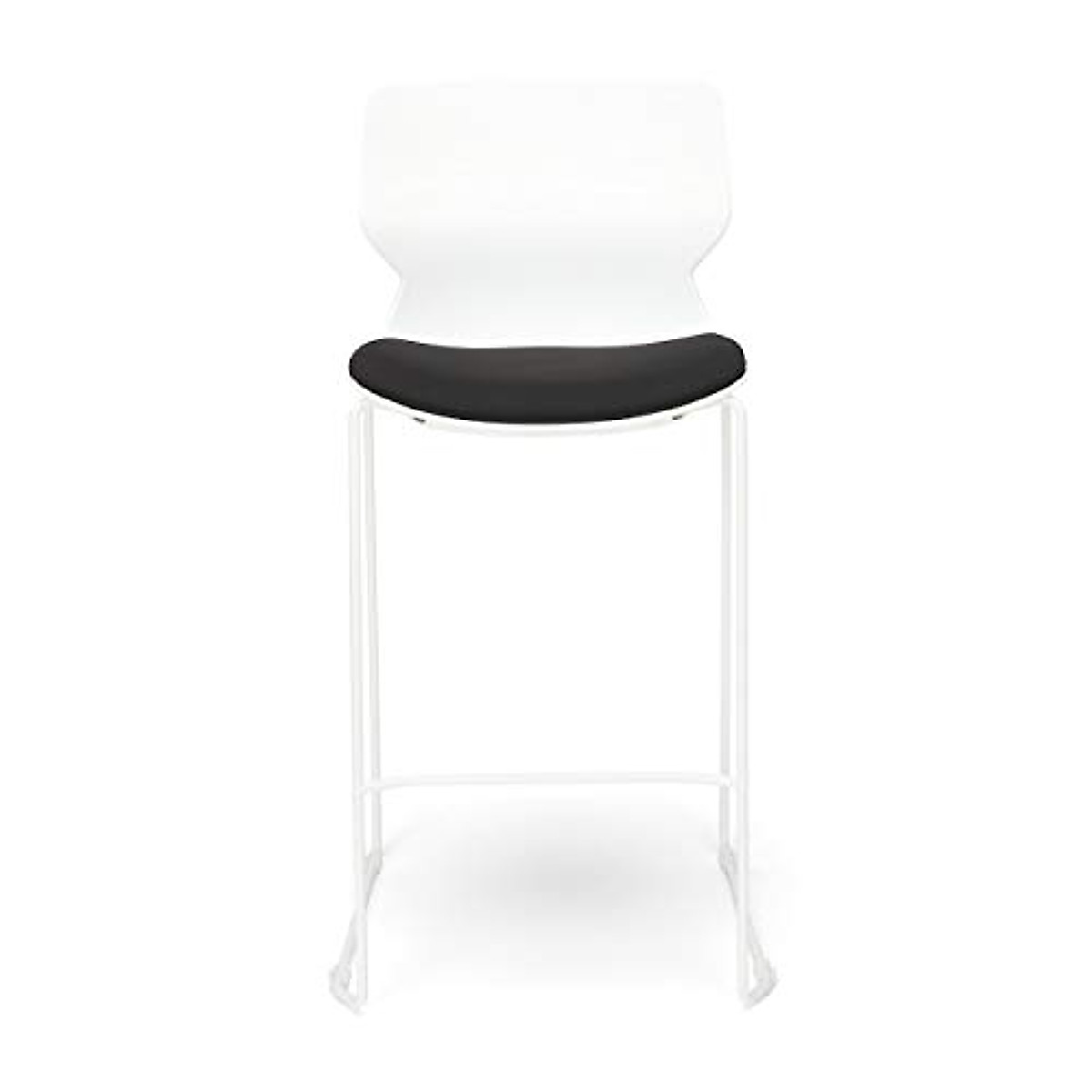 HON Basyx Contempo Guest Stool, 2 Pack, White/Black