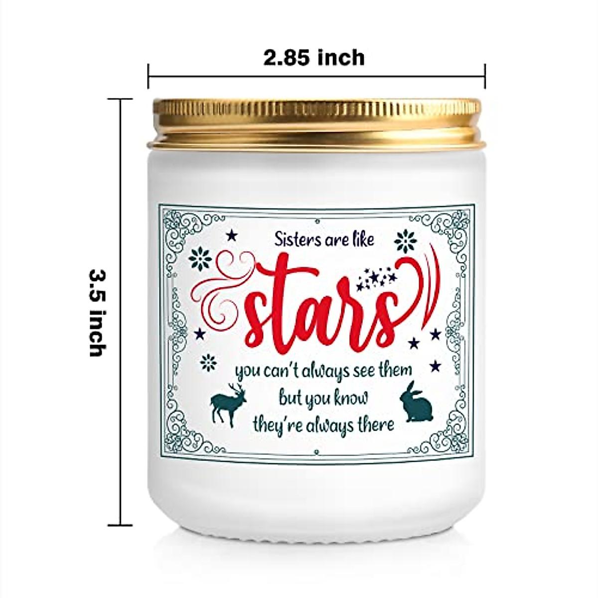 Sisters Gifts from Sister, Funny Lavender Scented Candle Gifts for Sister, Christmas, Mother's Day, Birthday Gifts for Sister from Sister, Brother, Sisters are Like Stars Candle Gift