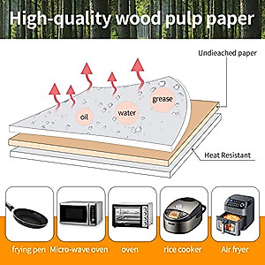 Lifting 130Pcs Air Fryer Liners,8Inch Square Air Fryer Disposable Paper Liners,Air Fryer Parchment Paper,Non-stick,Oil-proof,Water-proof,Natural Food Grade for Air Fryer Baking Roasting