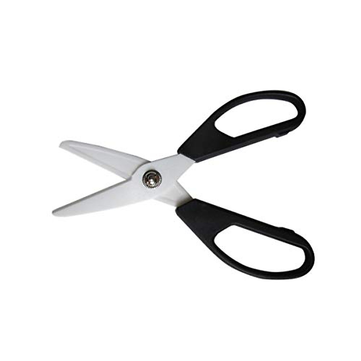 MOJO-HOME Ceramic Scissors Kitchen Utility Office Classroom Cooking Scissors Shears - White Blade/Black Handle