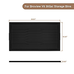 BROVIEW 2Pack Lids V8 30Gal Storage Bins with Lid, Black