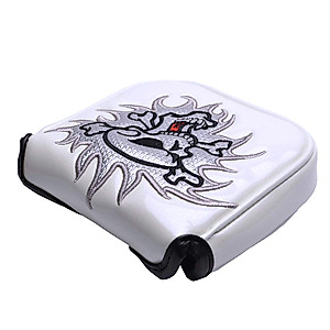 PLUSKER Skull Square Golf Mallet Putter Cover Magnetic Closure Creative White Golf Club Putters Headcover