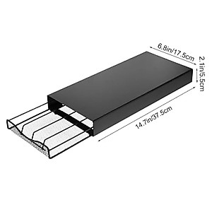 OKUMEYR Storage Rack Kitchen Storage Drawer Holder Espresso Mugs Coffee Holder Coffee Espresso Maker Shelf Holders Coffee Coffee Pod Rack Tea Stand Iron Black