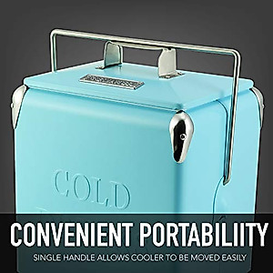 Permasteel PS-205-14QT Turq-AM 14 Quart Portable Picnic Cooler, Turquoise