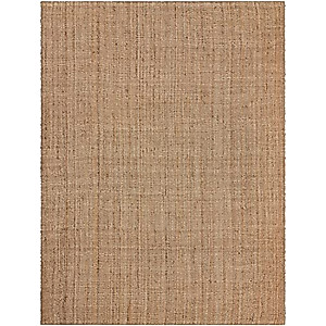 Well Woven Lani Boucle Hand-Woven Jute Farmhouse Solid Pattern Natural Chuncky-Textured 8' x 10' Area Rug