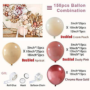 DIY 158Pcs Boho Balloon Garland Arch Kit Double-Stuffed Ballon Neutral Balloon Garland for Wedding Birthday Balloon