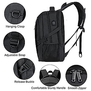 ANKUER Backpacks for Men Women, Backpack Fits Up 15.6 in Laptop Backpack for Travel, Backpacks with USB Charging Port, Work Business Backpack for Women (Black)
