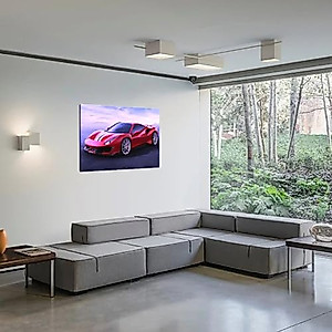 Car Poster Ferrari F40 Supercar Posters Racing Car Canvas Wall Art For Boy's Bedroom SuperCar Wall Decor Frame-style 30x20inch(75x50cm)