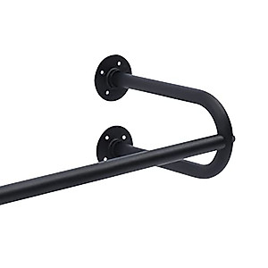 Gdrasuya10 Wall Mounted Garment Rack, 23.62 Inches Industrial Pipe Clothing Rack Vintage Retail Garment Rack Metal Display Rack Closet Storage Clothes Organizer