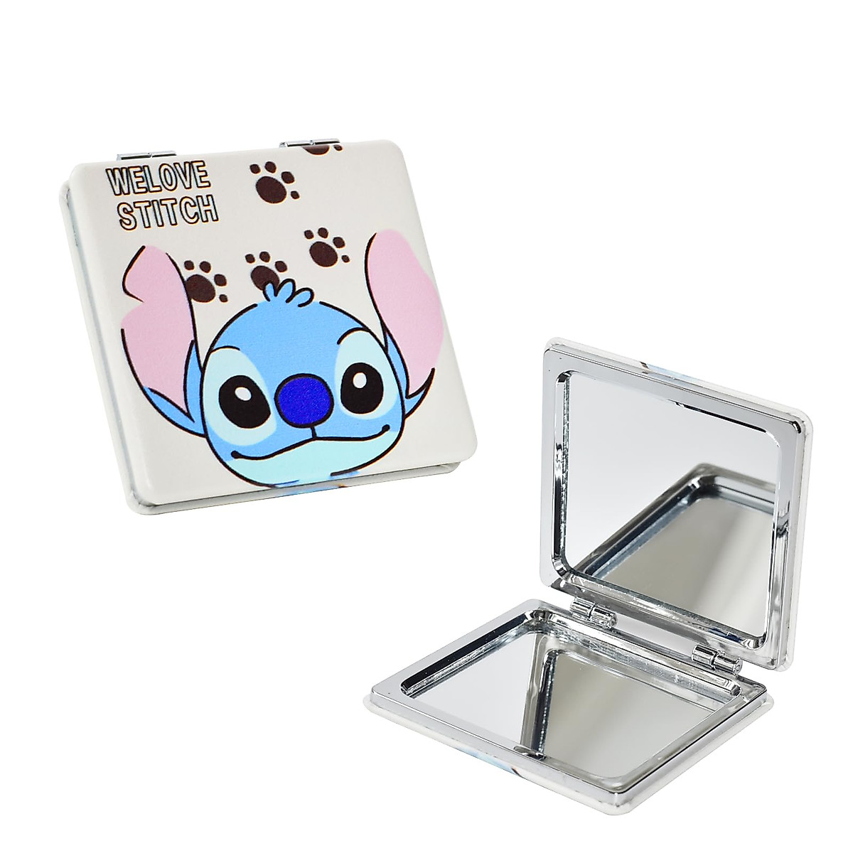 ENENSET Stitch Travel Cosmetic Bag, Large Capacity Cartoon Cosmetic Pouch Makeup Bag with Zipper, PU Travel Toiletry Bag Makeup Accessories Organizer