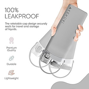 KEHOVI Collapsible Silicone Water Bottle - Reusable Foldable Bottle- Portable Bottle - Essential for Sports Gym Camping Hiking – Travel Must Have - Leak Proof - BPA Free - 20.5 oz (Platinum Gray)