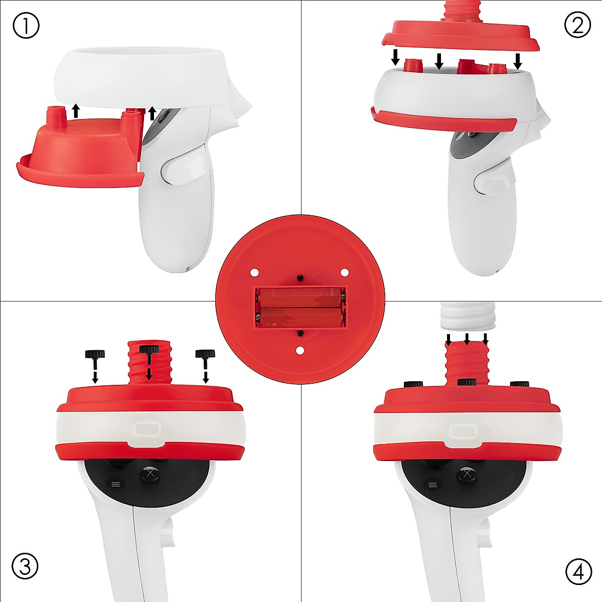 Geekria Dual Handles Grips Lightsabers Compatible With VR Meta Q2 Controller Beat Saber Games Accessories Virtual Reality Game Saber Enhanced Beat Saber Gaming Experience