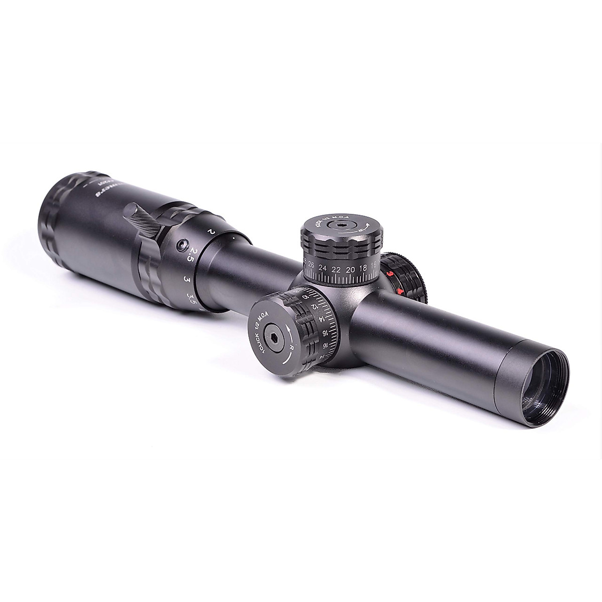 Hammers Lightweight Lever Action Rifle Scope 1-4x20 w/Illuminated Etched Glass Hog Pig Reticle 1inch Tube Weaver Rings Finger Adjustable Lockable Turret Screw Speed Lever