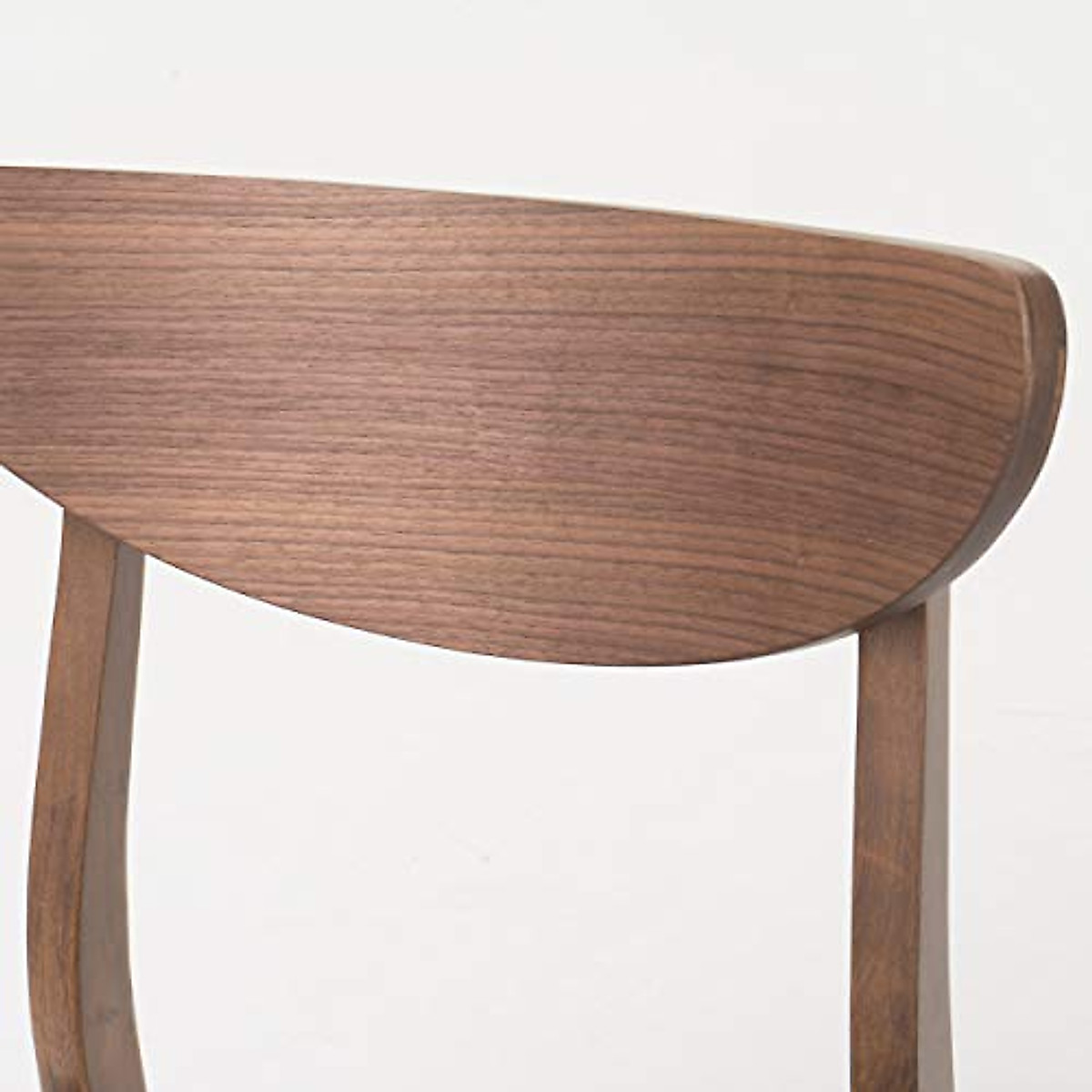 Christopher Knight Home Anise Leather / Walnut Dining Chairs, 2-Pcs Set, Dark Brown / Walnut Finish