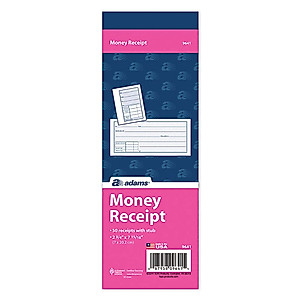 Adams Money Receipt Book With Stub, 5 15/16in. x 2 3/4in., Pack Of 5