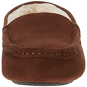 Amazon Essentials Men's Moccasin Slipper, Dark Toffee Brown Microsuede, 9